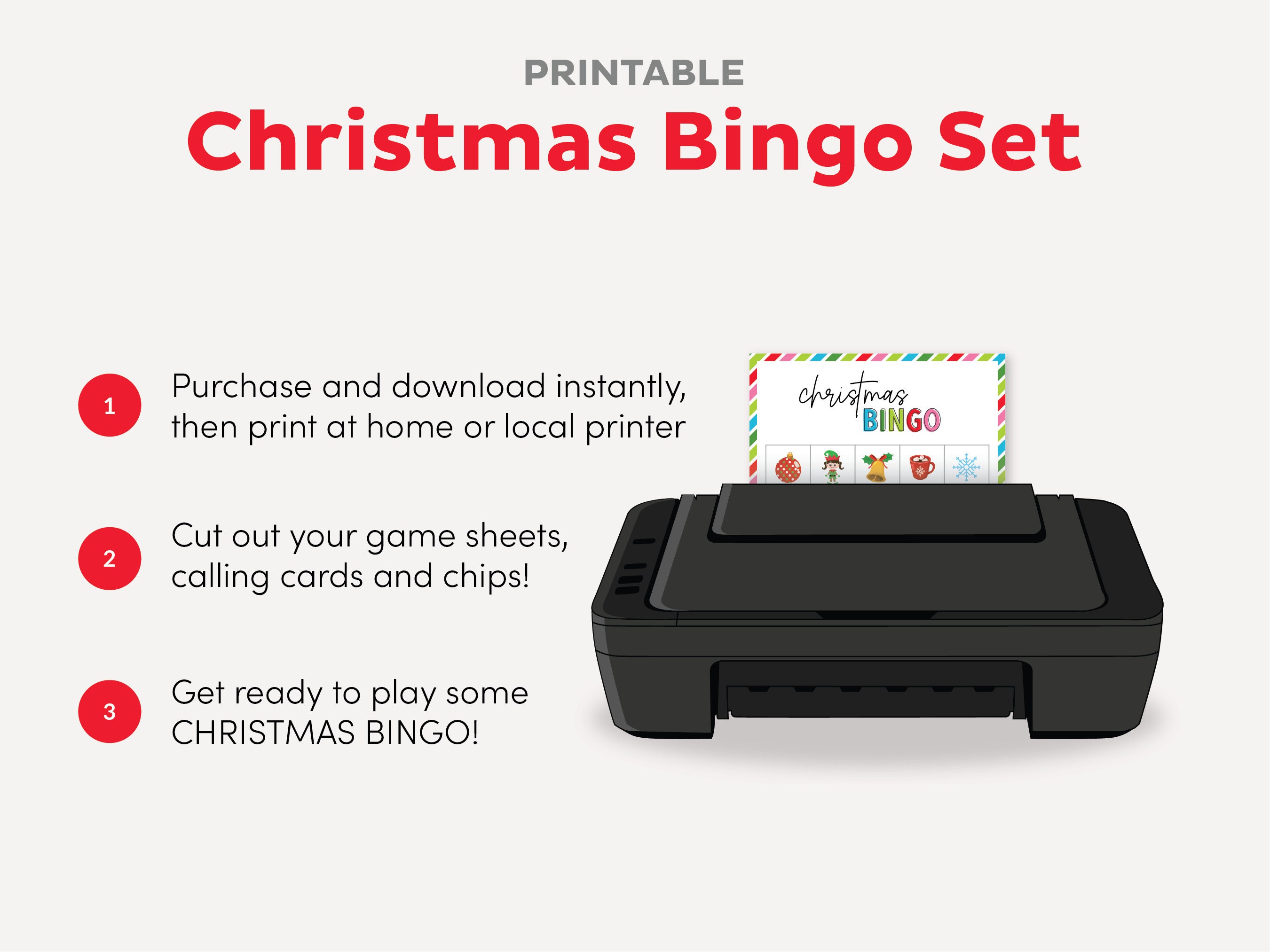 Printable Christmas Bingo for Kids December Christmas - Etsy