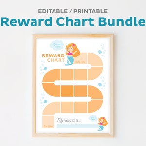 Mermaid Reward Chart Bundle for Kids, Sticker Reward Chart, Kids Chore ...