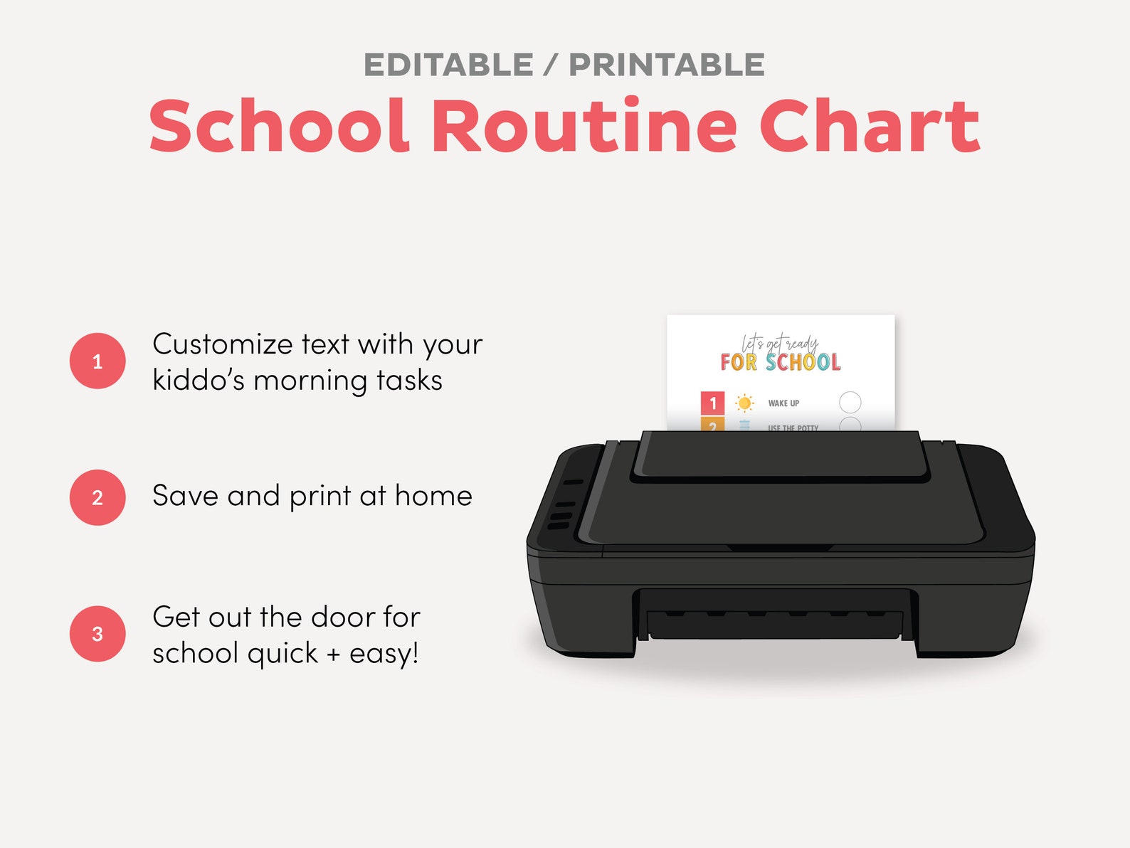 Ready for School Routine Chart for Kids Morning Routine - Etsy Canada