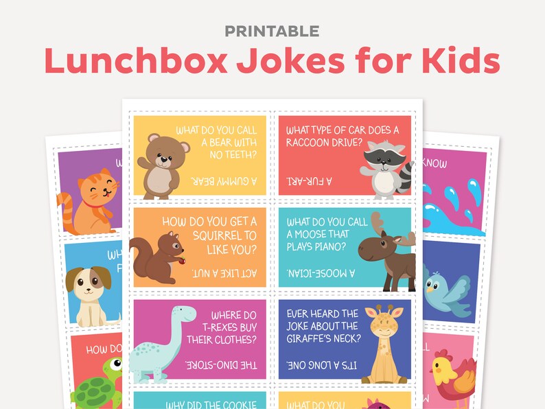 Printable Lunchbox Jokes for Kids, Funny Lunch Bag Cards, Back to ...