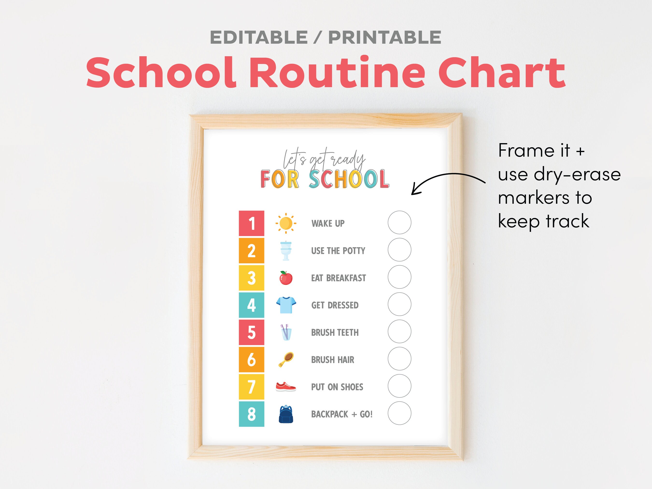 Ready for School Routine Chart for Kids Morning Routine - Etsy Australia