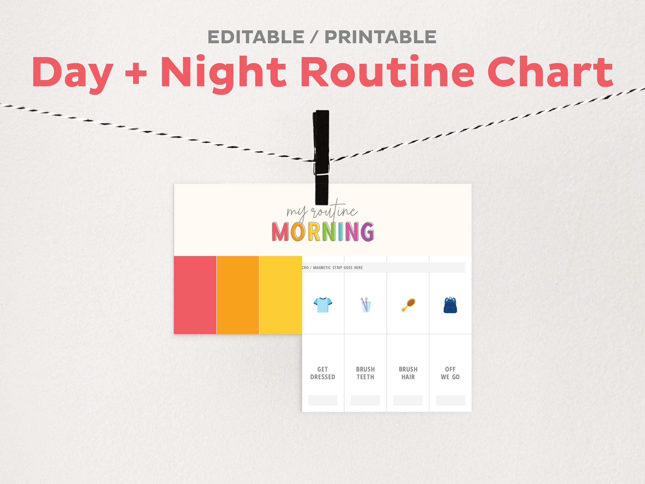 Ready for School Routine Chart for Kids, Morning Routine, Printable ...