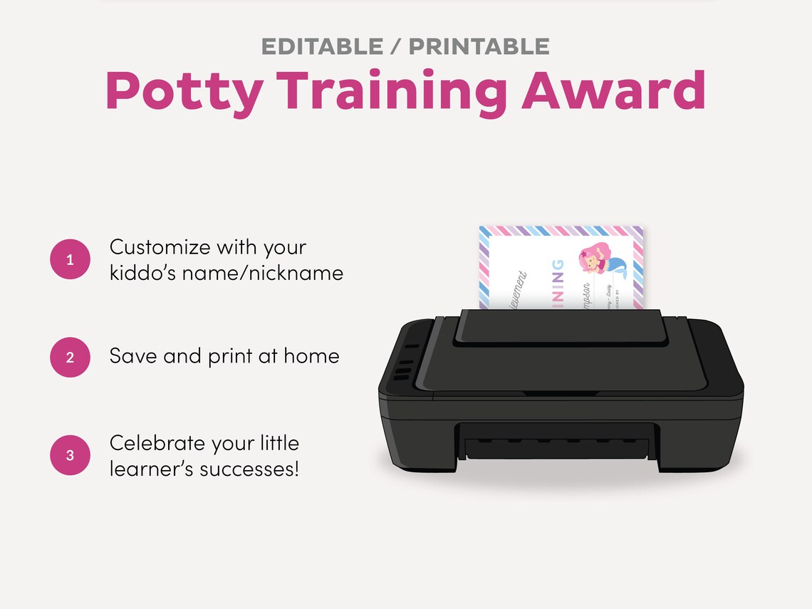 Editable Potty Training Award Certificate, Potty Training Award ...