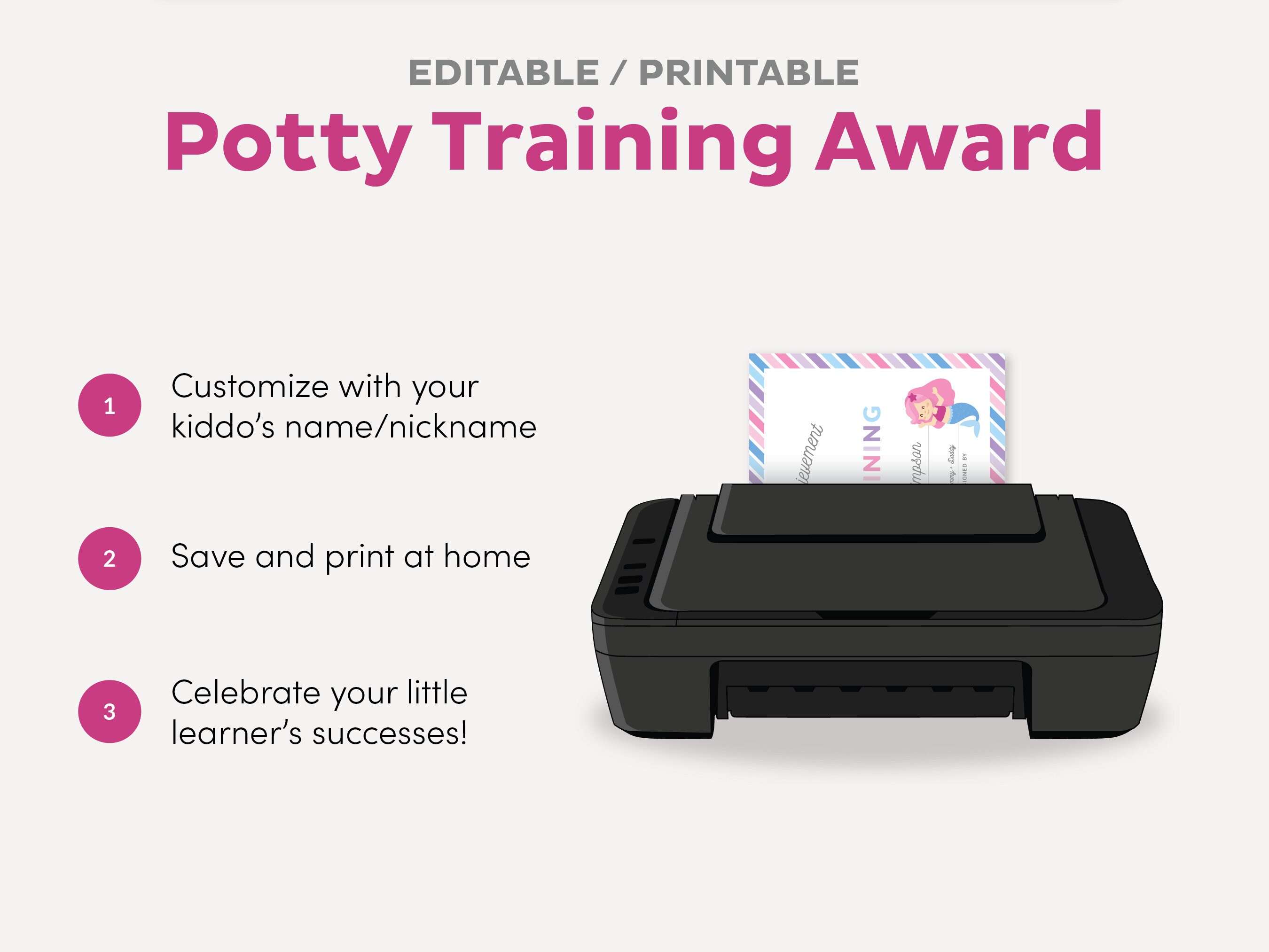 Editable Potty Training Award Certificate, Potty Training Award ...