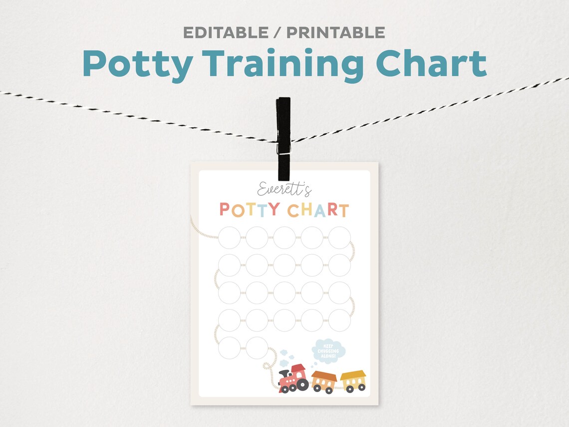 Editable Potty Training Chart Potty Learning Chart Potty - Etsy