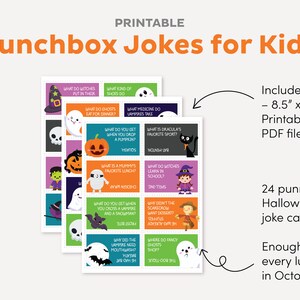 Printable Halloween Lunchbox Jokes for Kids, Funny Lunch Bag Cards ...