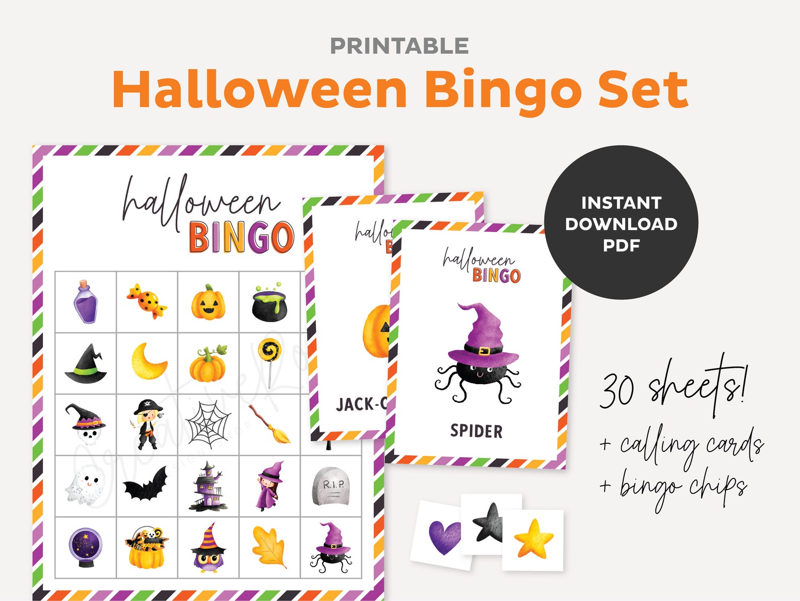Printable Halloween Bingo for Kids, October Halloween Activity ...