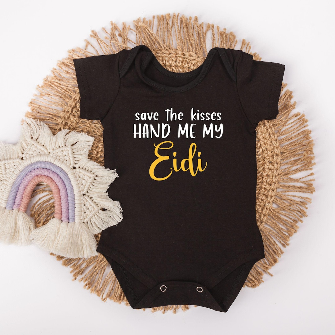 Save the Kisses Hand Me My Eidi Baby Bodysuit - Islamic Holiday Gift - Eid Present - First Eid ...
