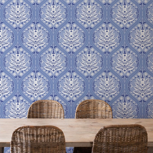 Blue Peel and Stick Wallpaper - Etsy