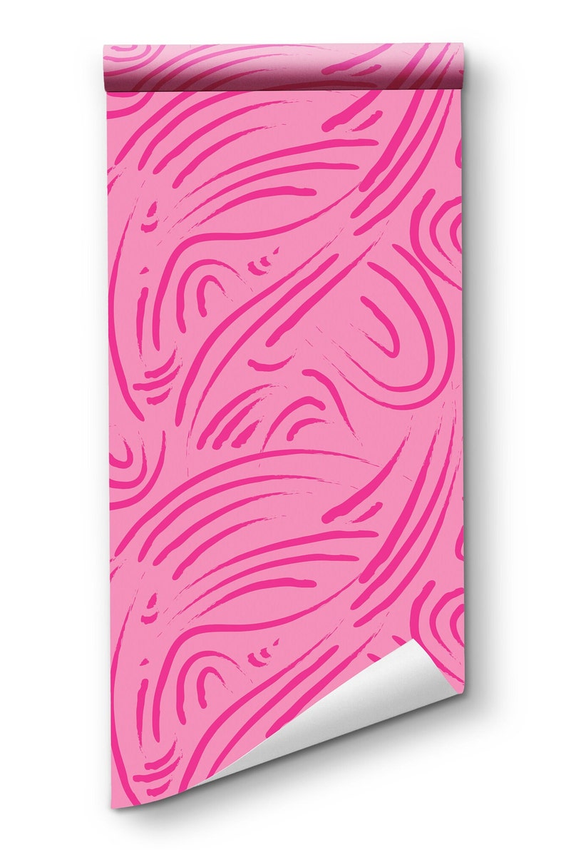 Pink Abstract Wallpaper Removable Peel and Stick Colorful - Etsy