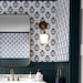 Blue Floral Block Print Wallpaper: Peel and Stick or Suede - Etsy