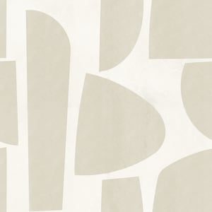 Beige Abstract Geometric Peel and Stick Wallpaper: Minimalist Removable ...