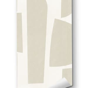 Beige Abstract Geometric Peel and Stick Wallpaper: Minimalist Removable ...