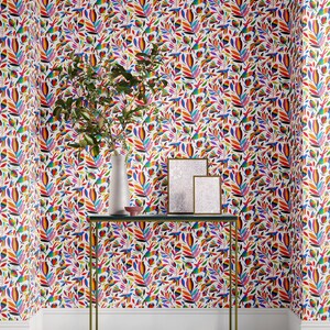 Colorful Otomi Print Wallpaper: Mexican Folk Art, Peel and Stick - Etsy