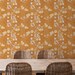 Orange Boho Floral Wallpaper Peel and Stick Self-adhesive Removable ...