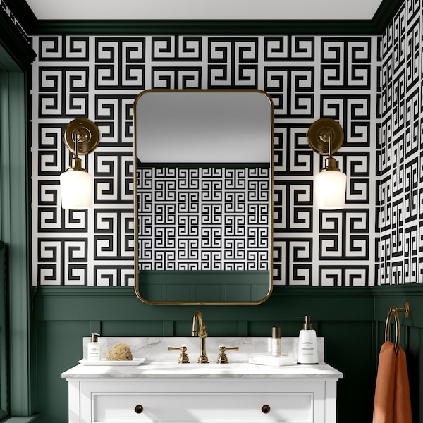 Peel and Stick Wallpaper Greek Key - Etsy