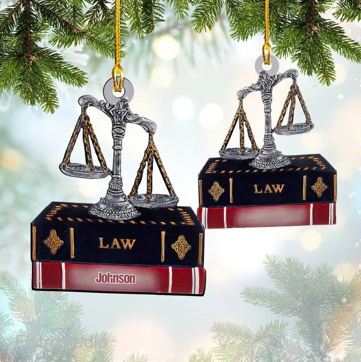 Customized Lawyer Scales of Justice and Gavel Acrylic Ornament - Etsy