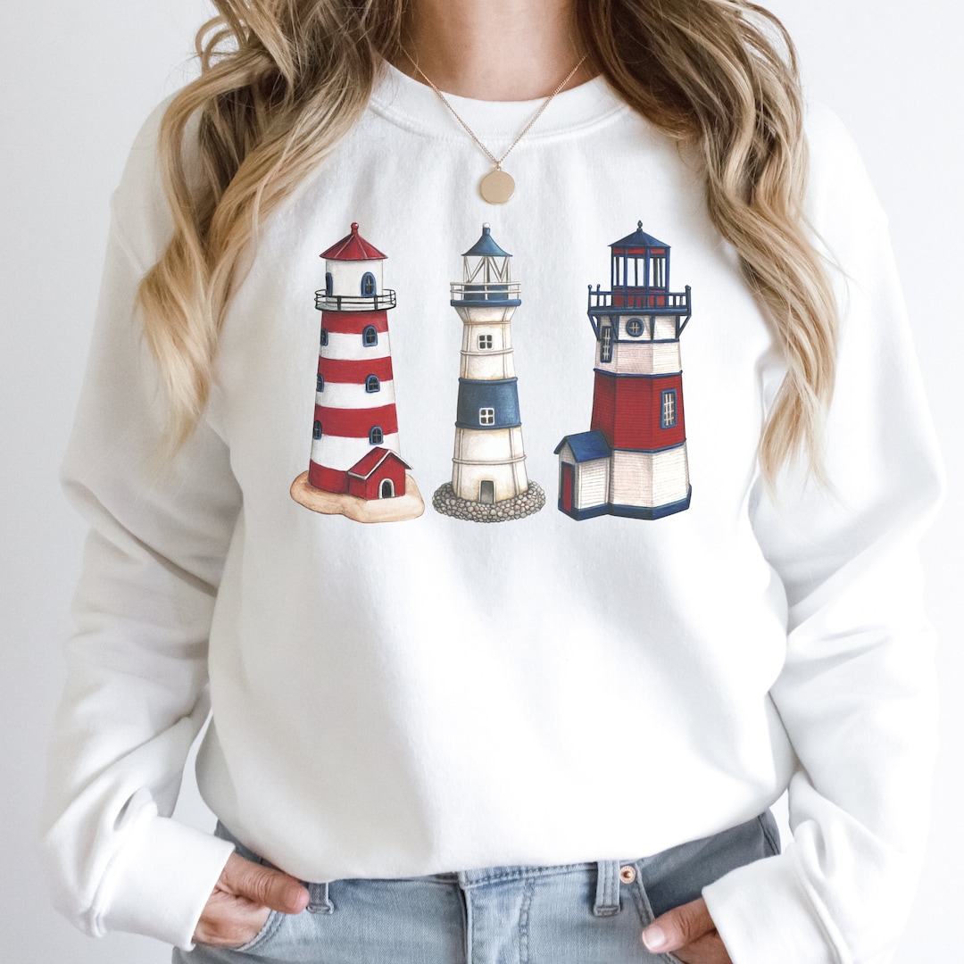 Lighthouse Shirt, Nautical Sweatshirt, Lighthouse Gift, Ocean Lover ...