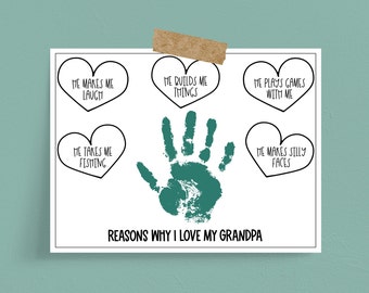 Father's Day Handprint Art Template DIY Keepsake for Dad - Etsy UK