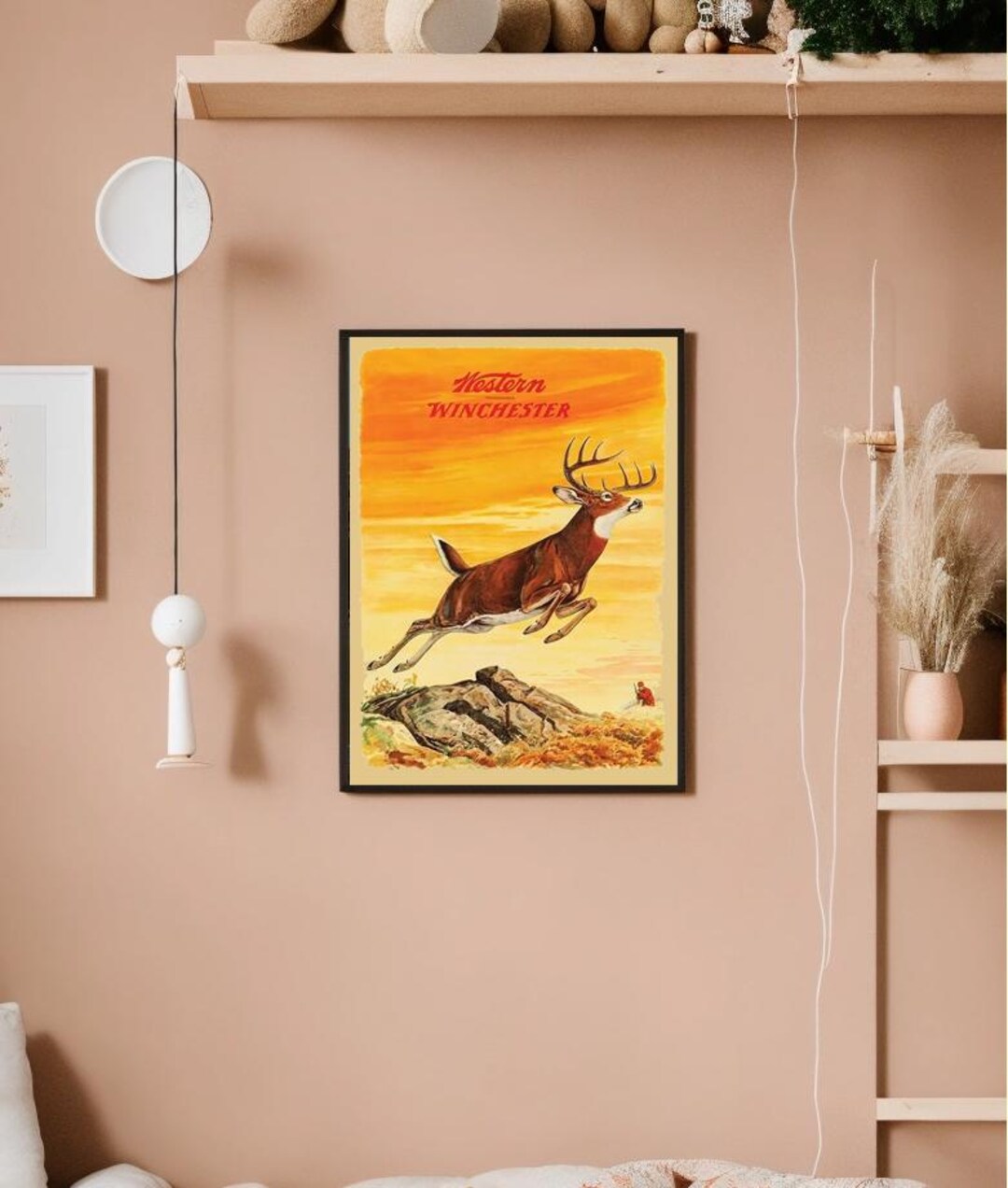 Vintage 1950s Western Deer Hunting Poster, Western Winchester, Classic ...