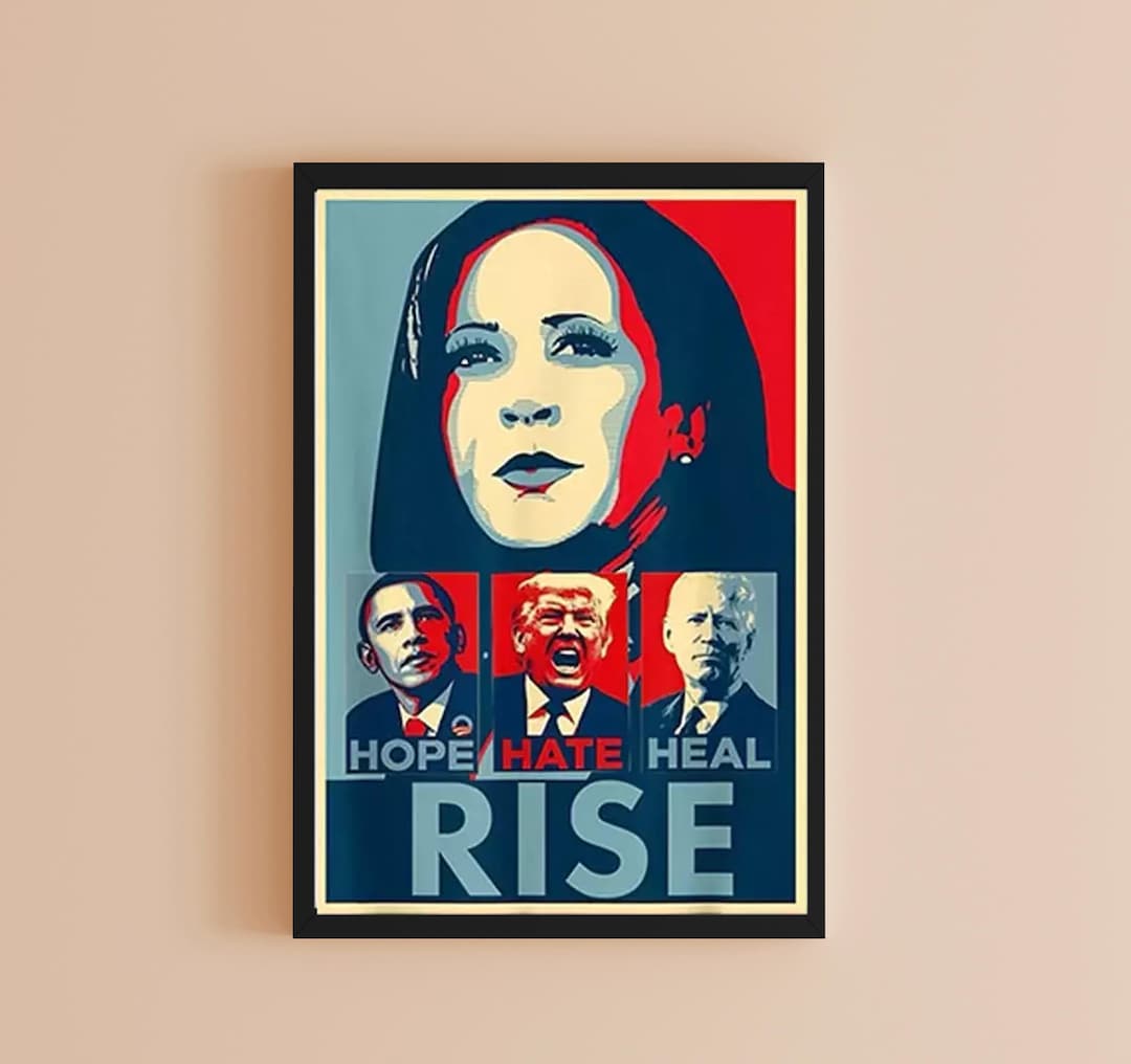 Hope Hate Heal Rise Kamala 2024 for President Campaign Bubble Posster ...