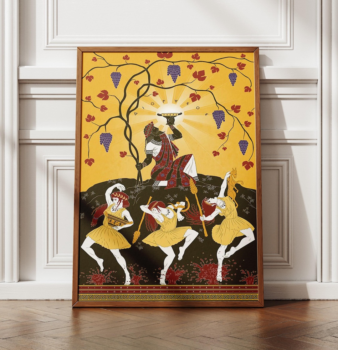 Vintage Dionysus Celebration Print Poster, Maenads Dance Wall Art ...