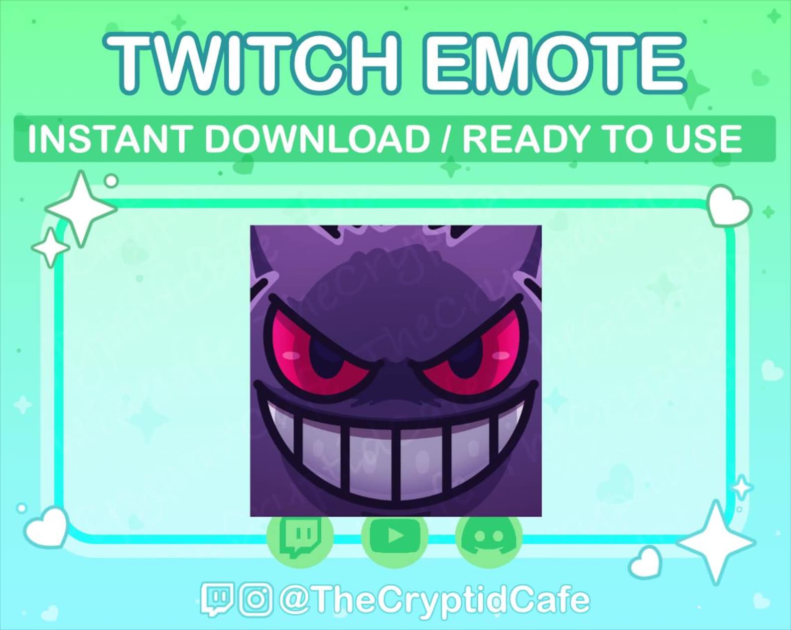 ANIMATED Gengar Laughing Emote (twitch Discord Youtube) Gengar Animated ...