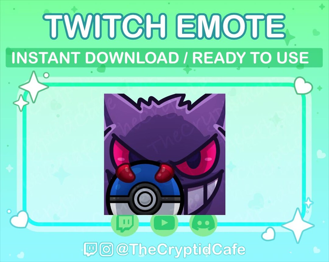 ANIMATED Gengar Laughing Great Ball Emote (twitch Discord Youtube ...