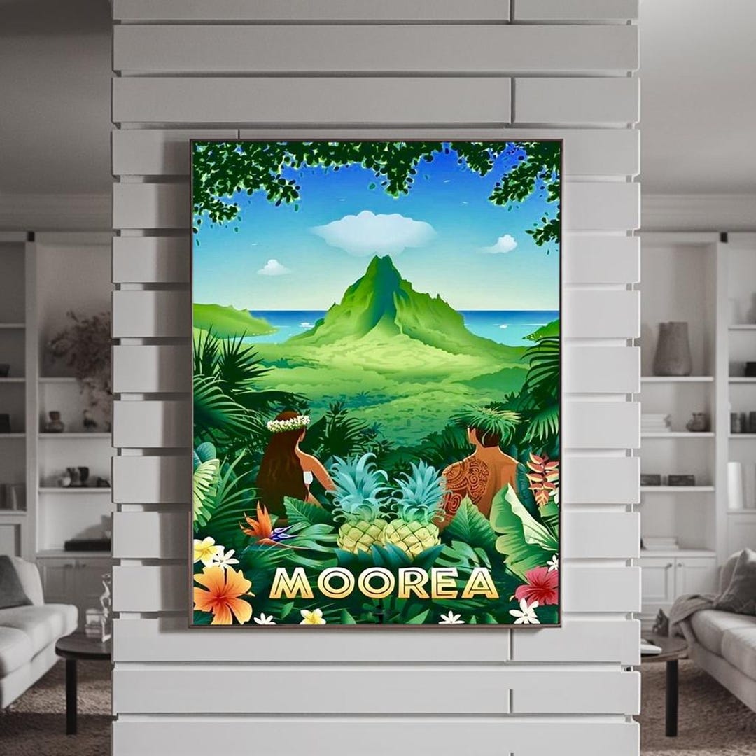Moorea Hawaii Poster Retro Vintage No Frame Poster Paper, Inspirational ...