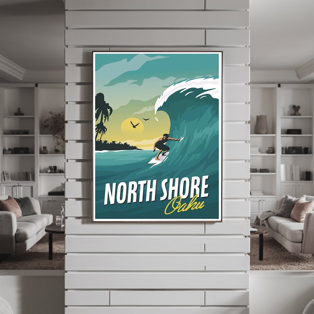 I Will Draw Professional North Shore Vintage Travel Poster Retro ...