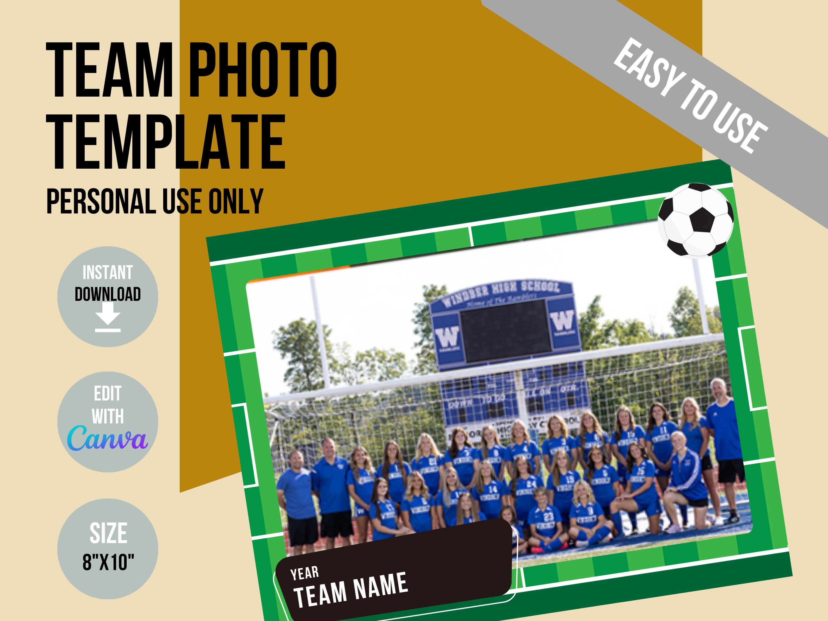 Custom Soccer Team Photo Template Youth Soccer Make Your Own Team Photo ...