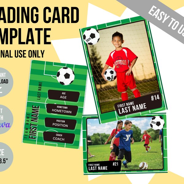 Customizable Soccer Trading Card - Etsy