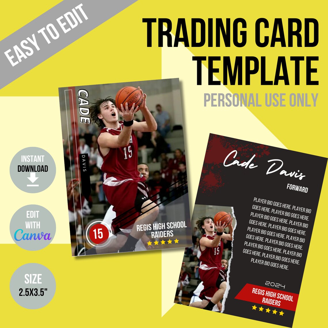 Custom Sports Trading Card Template Youth Sports Make Your Own Trading