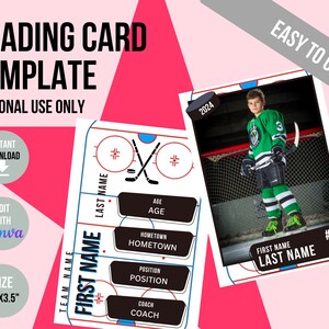 Custom Hockey Trading Card Template Youth Hockey Make Your Own Trading ...