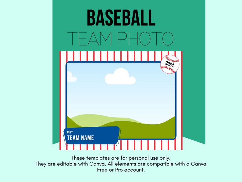 Baseball Team Photo Template, Trading Card Template, Unique Design ...