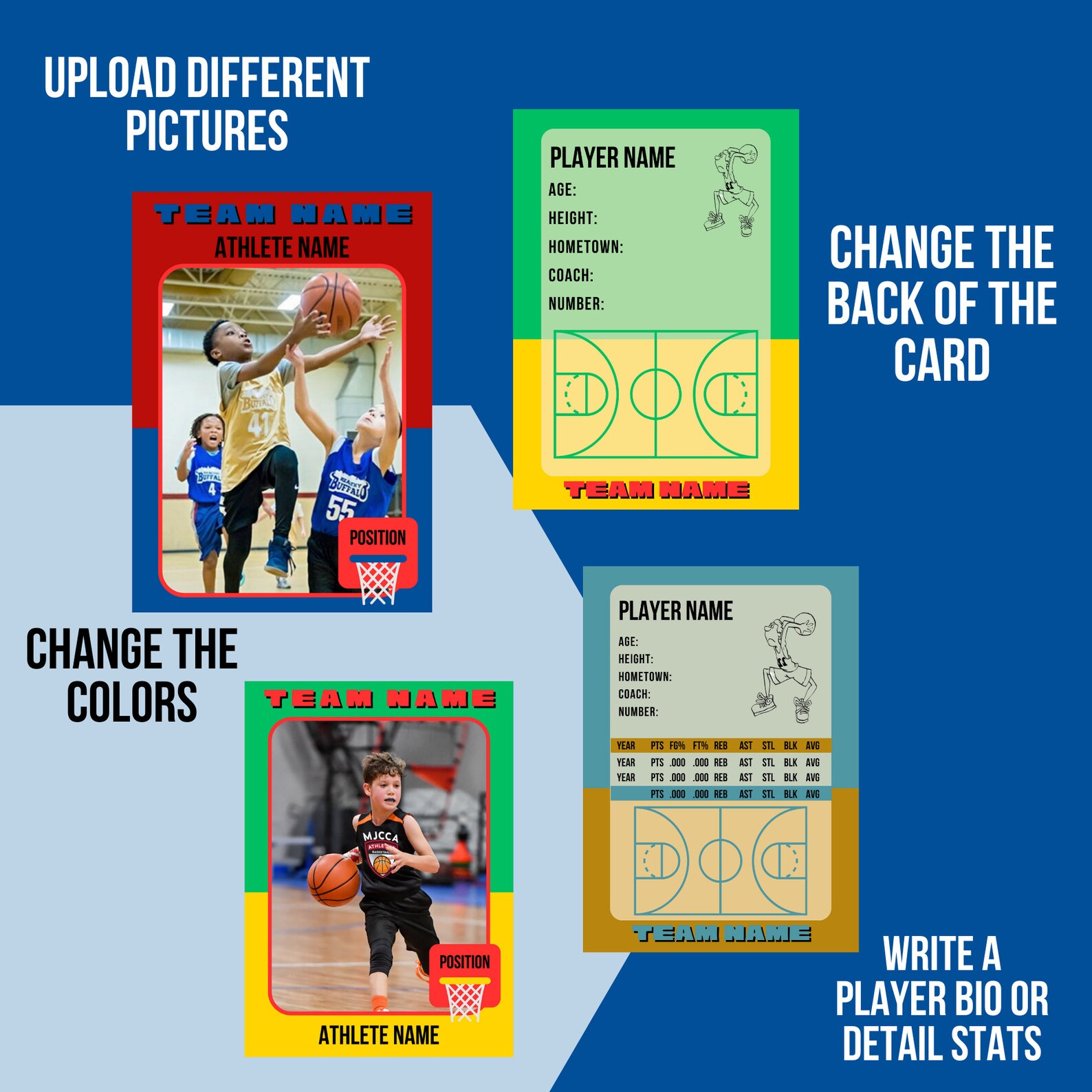 Retro Basketball Card Template, Trading Card Template, Unique Design ...