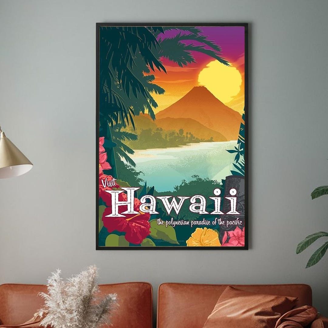 Visit Hawaii the Polynesian Paradise of the Pacific Poster Paper ...