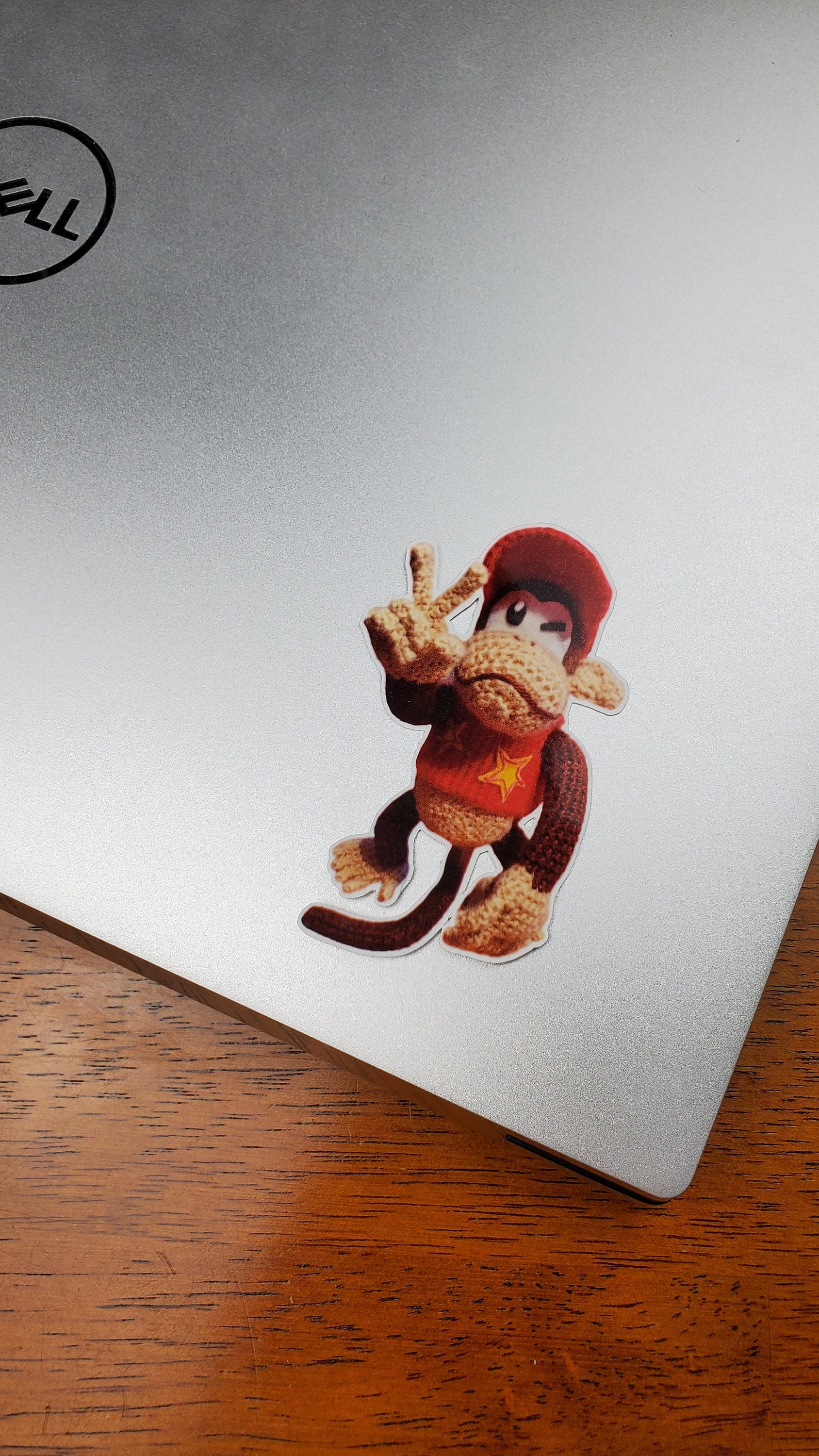 Diddy Kong Sticker - Peace Sign - Crochet Amigurumi-style Sticker - Etsy
