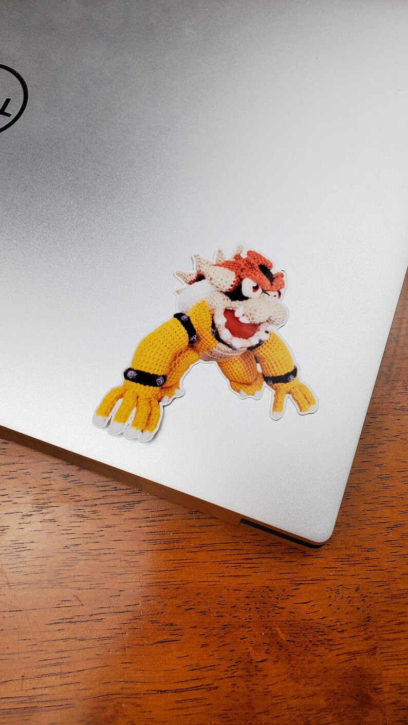 Bowser Sticker Crochet Amigurumi-style Super Mario Sticker - Etsy