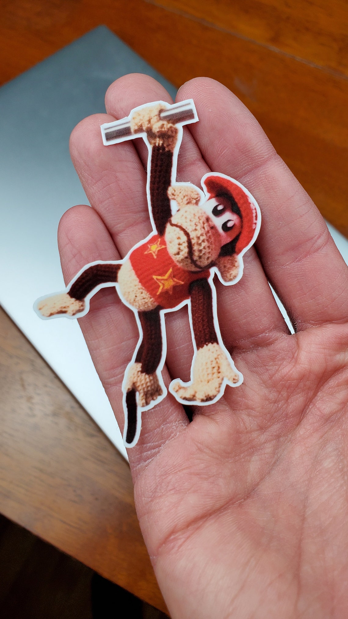 Diddy Kong Sticker - Hanging Around - Crochet Amigurumi-style Sticker ...