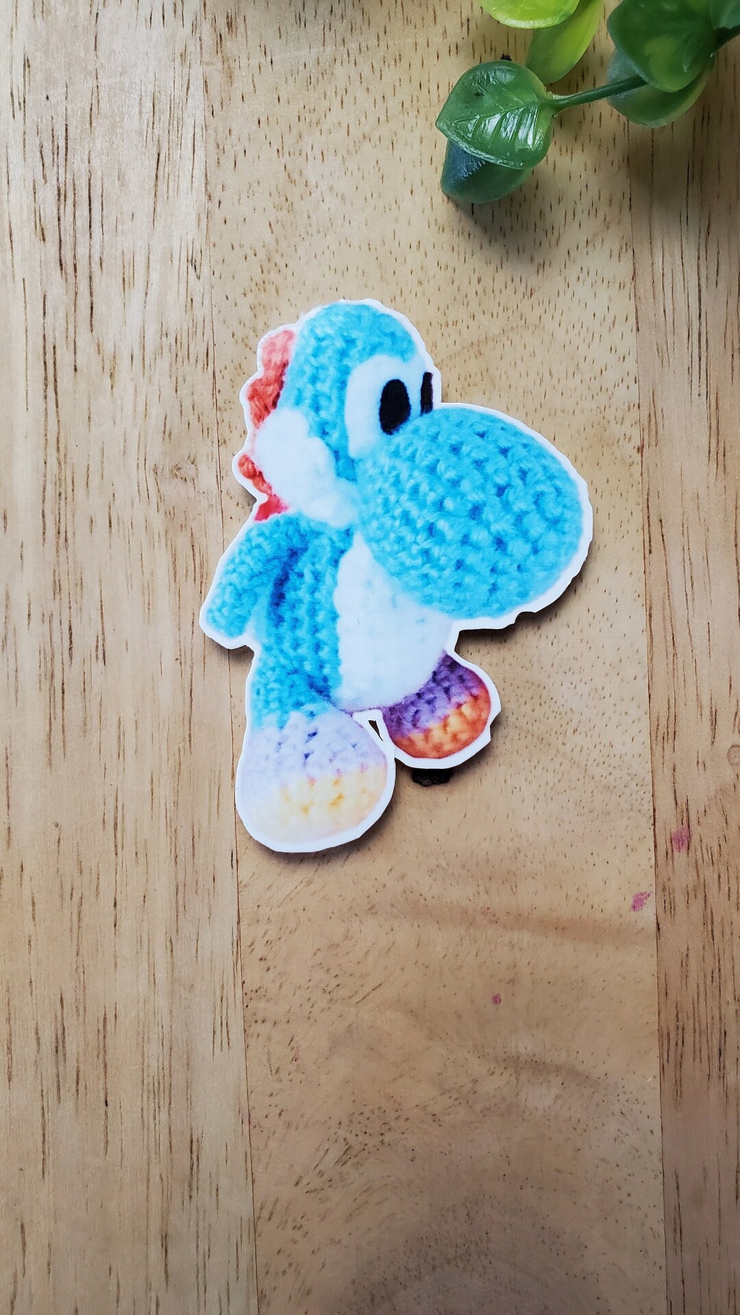 Blue Yoshi Sticker - Crochet Amigurumi-style Super Mario Sticker - Etsy