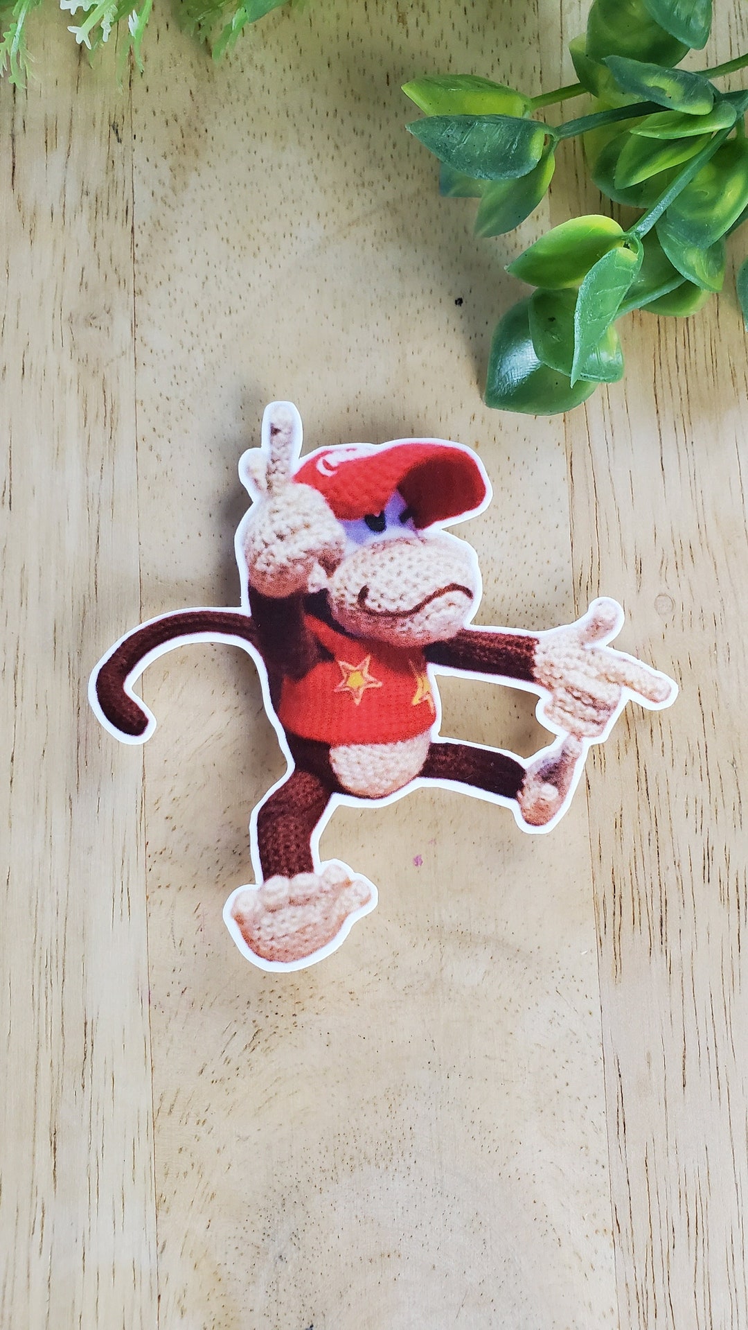 Diddy Kong Sticker - Crochet Amigurumi-style Sticker - Etsy