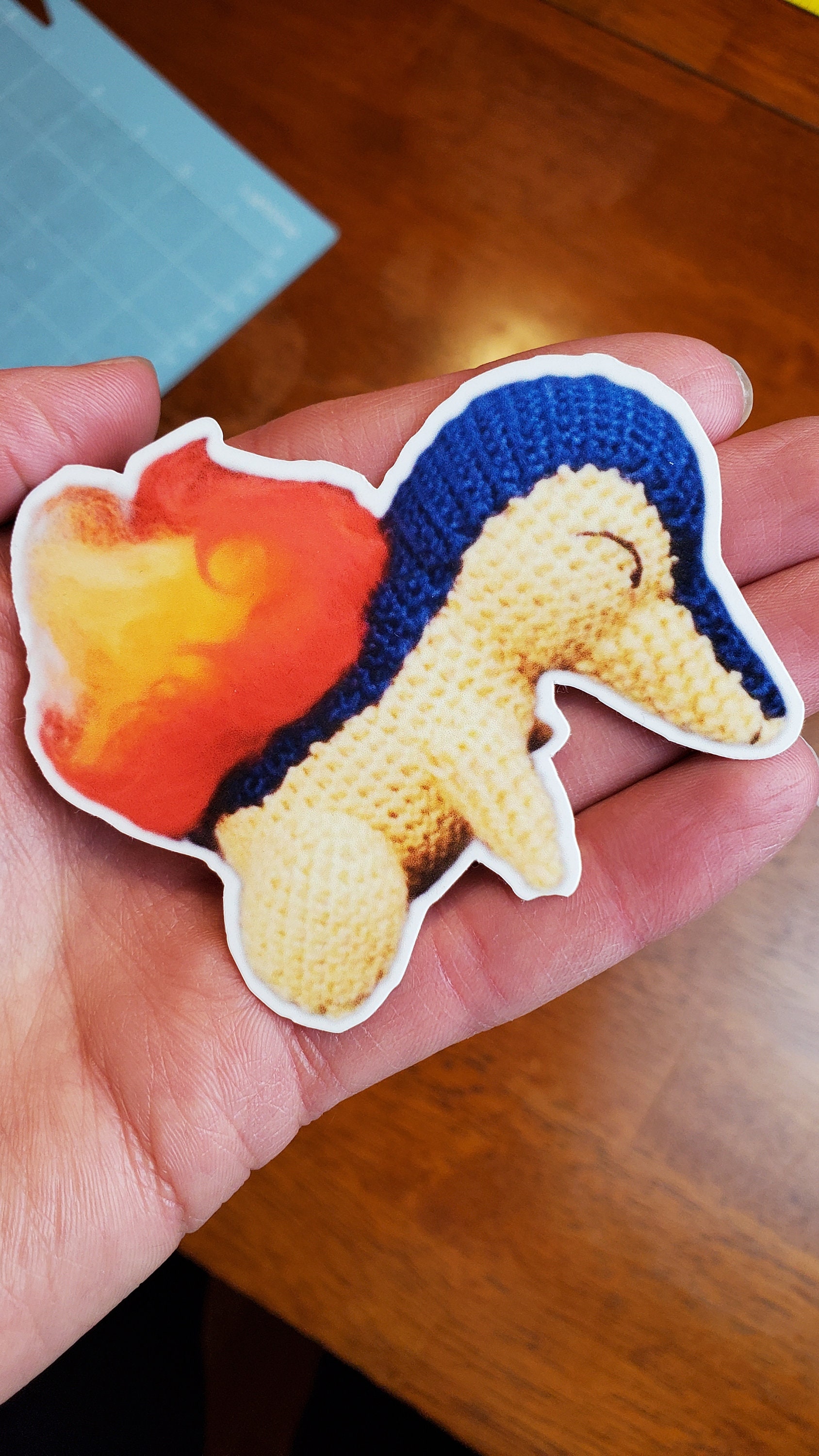 Cyndaquil Sticker Crochet Amigurumi-style Pokemon Sticker - Etsy