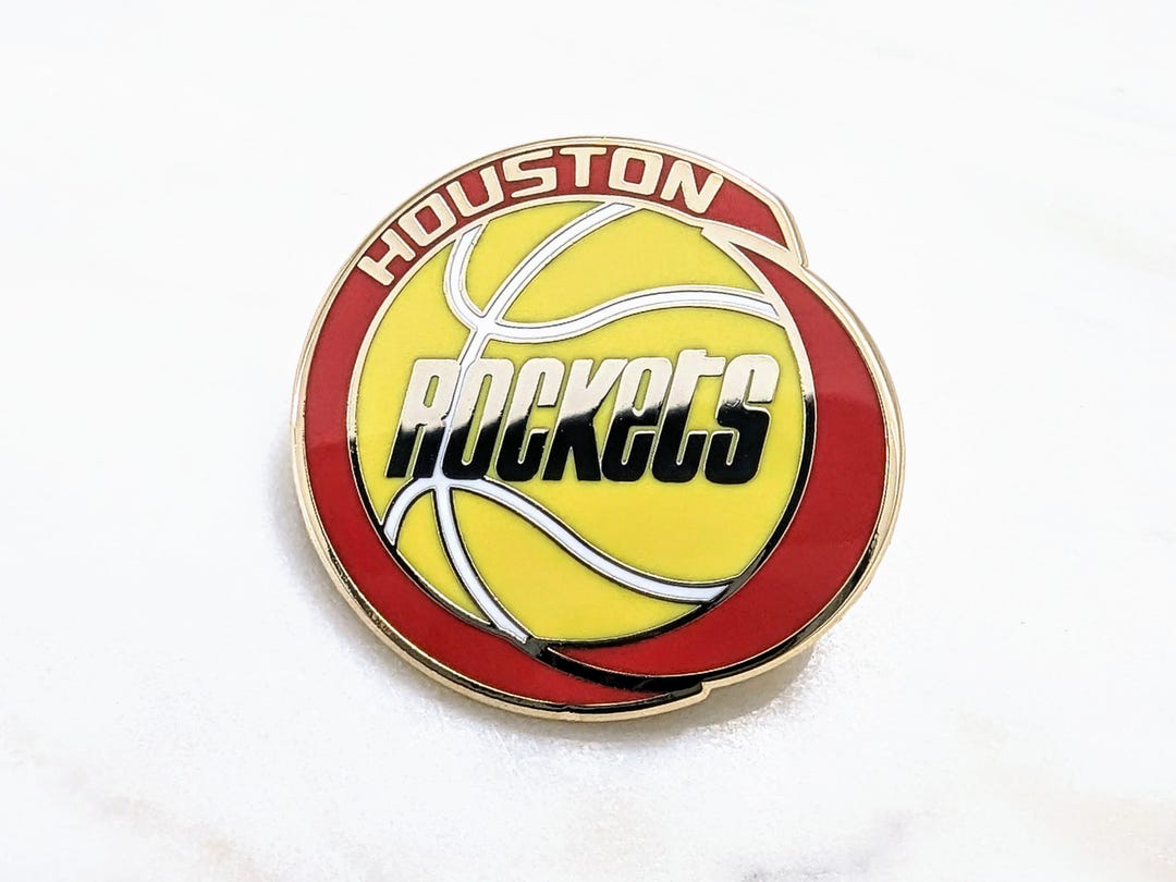 Vintage Houston Rockets Enamel Pin | 1972-1995 Red & Yellow Retro Logo ...