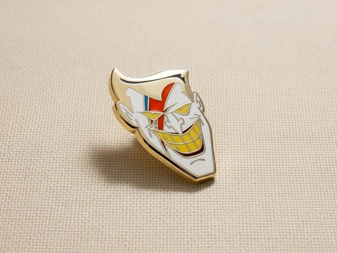 Animated Joker Lightning Bolt Enamel Pin | David Bowie Mashup | 1.25 ...