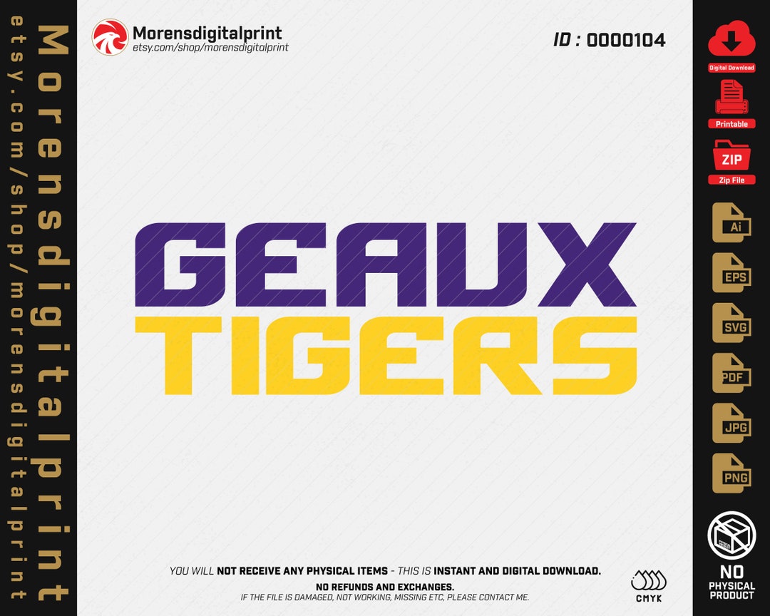 Geaux-tigers ai Eps SVG PDF and Image jpg Png - Etsy