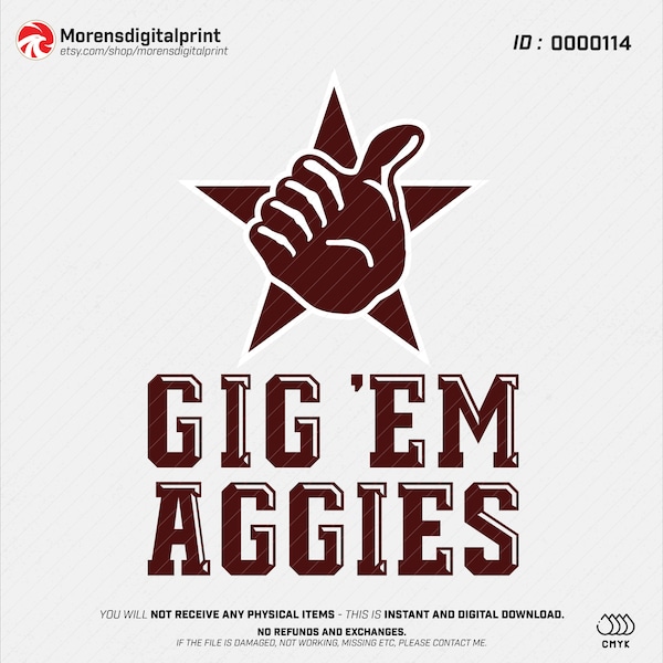Gig Em Aggies - Etsy