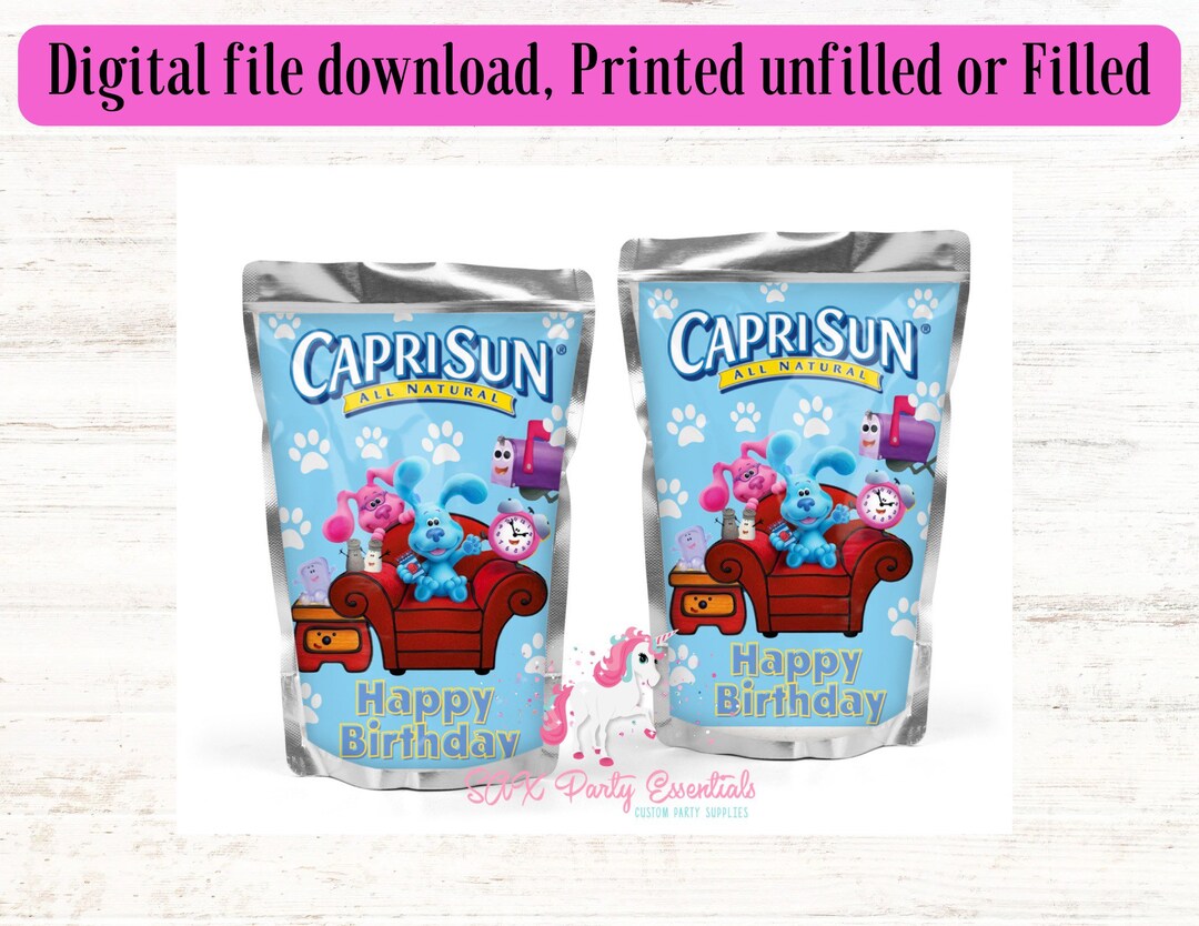 Blues Clues Juice Label Blues Clues Juice Pouch Label Blues - Etsy México