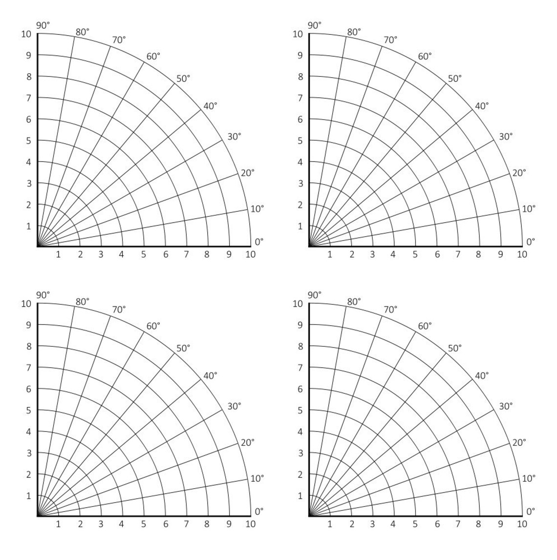 Printable Polar Graph Paper Png Pdf Svg Png Full and Quarter - Etsy UK