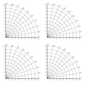 Printable Polar Graph Paper Png Pdf Svg Png Full and Quarter - Etsy UK